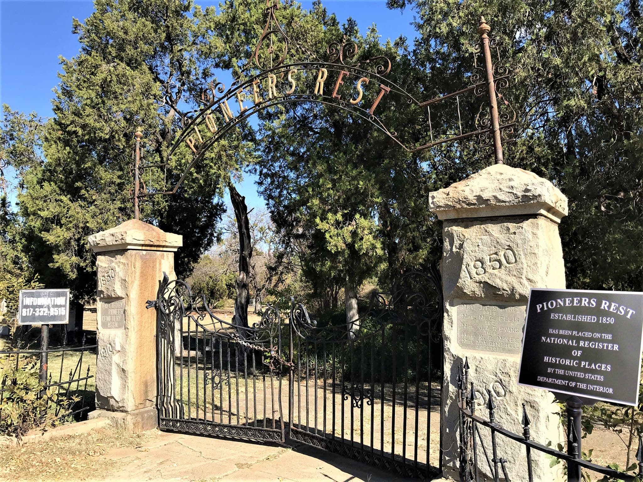 Historical Marker for Pioneers Rest Cemetery